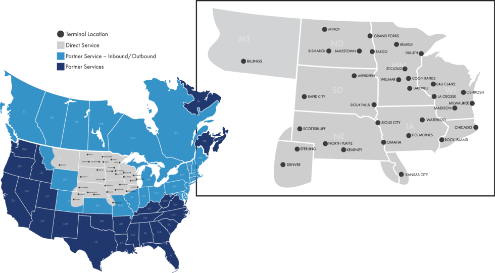 LTL Locations Map | Magnum Companies